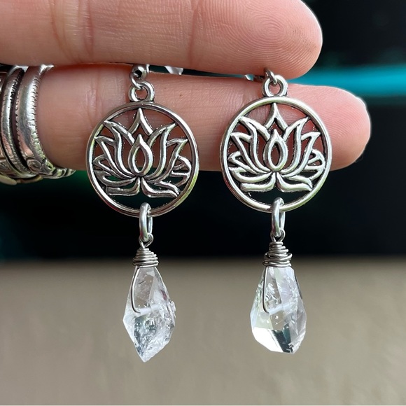 Silverskylight | Jewelry | Herkimer Diamonds Lotus Flower Charm ...